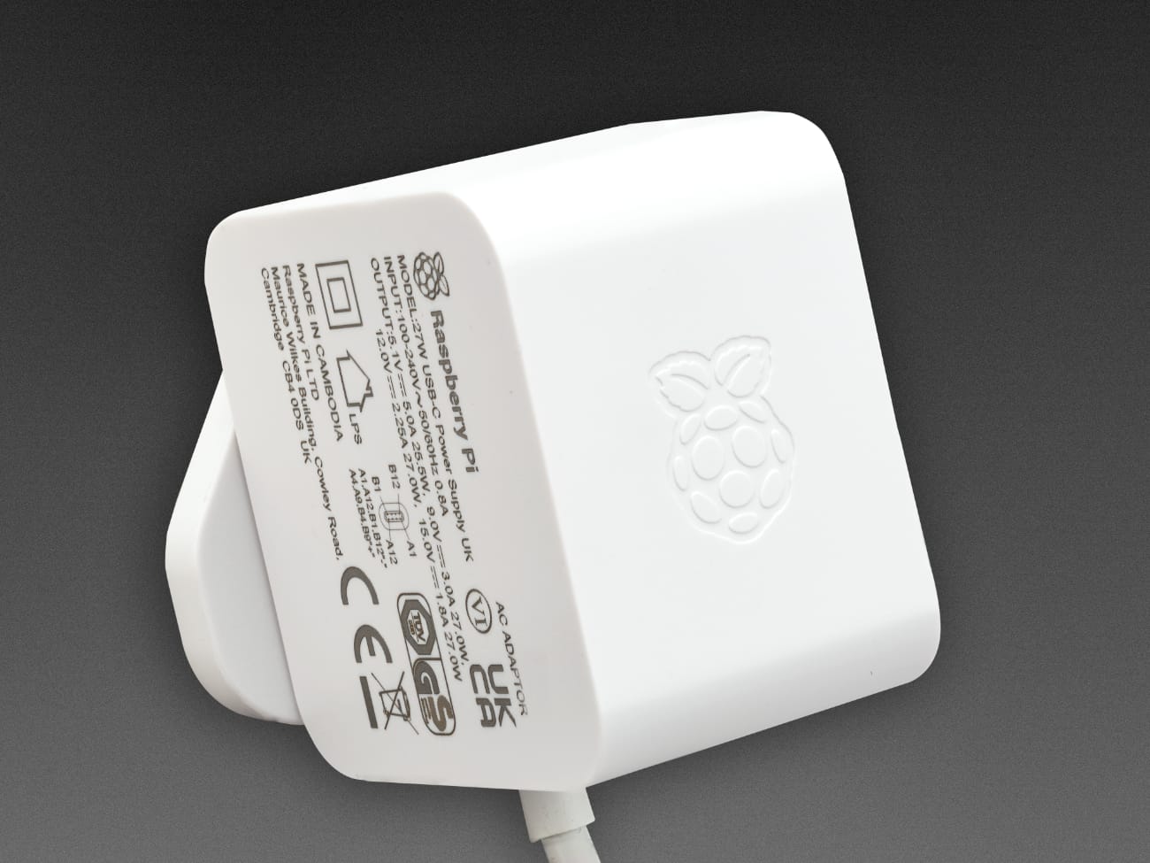 Raspberry Pi 27W USB-C PD Power Supply - Thingbits