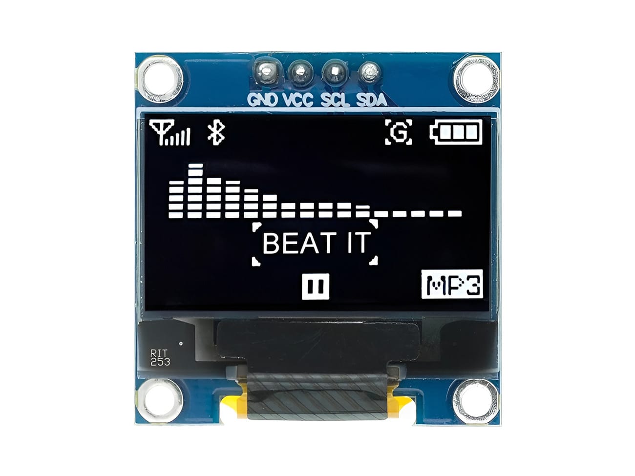 0.96 inch OLED 128x64 Display Board with I2C - Thingbits
