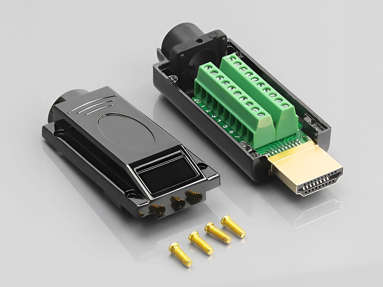 HDMI 2.0 Plug to Terminal Block with Metal Body - Thingbits