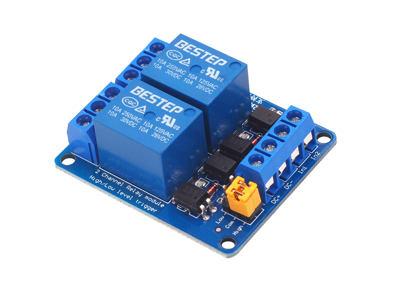 2 Channel Relay Module with High/Low Trigger & Optocoupler - Thingbits